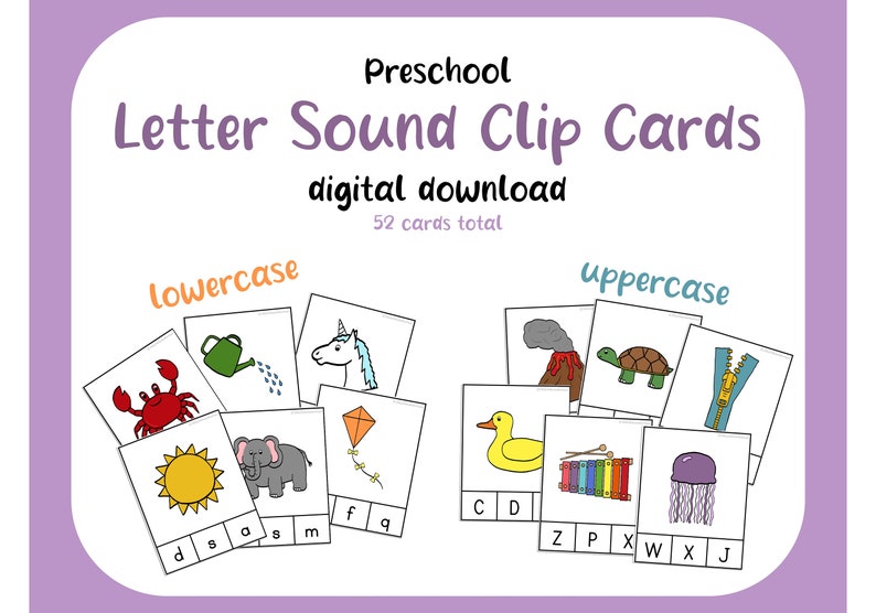 Letter Sound Clip Cards - Etsy
