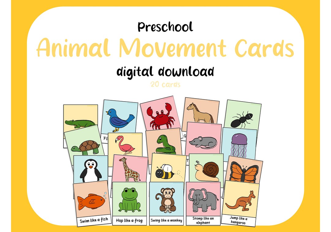 Animal Movement Cards - Etsy