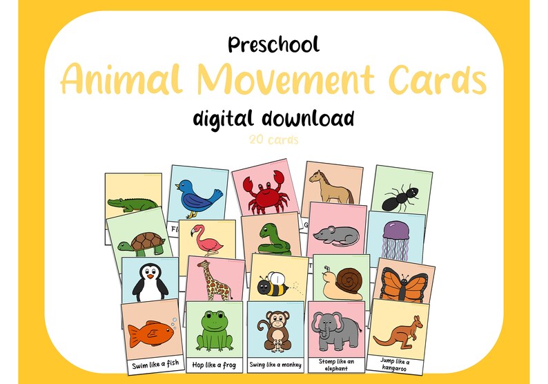 Animal Movement Cards - Etsy