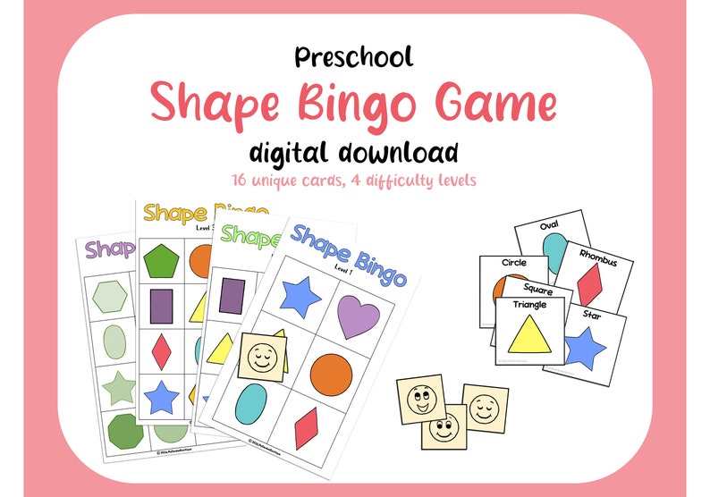 Shape Bingo Game - Etsy