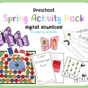 Preschool Spring Activity Pack - Etsy