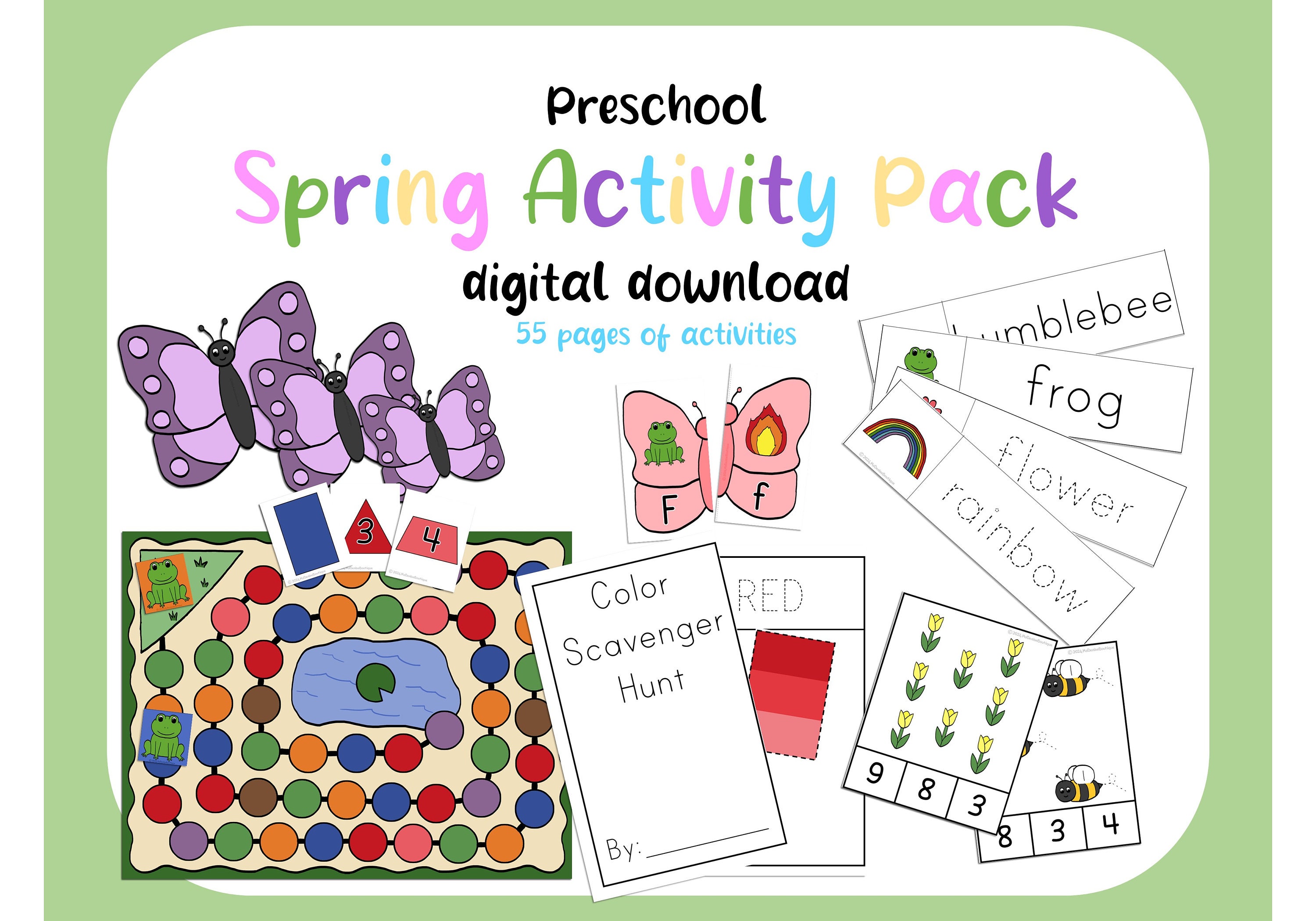 Preschool Spring Activity Pack - Etsy