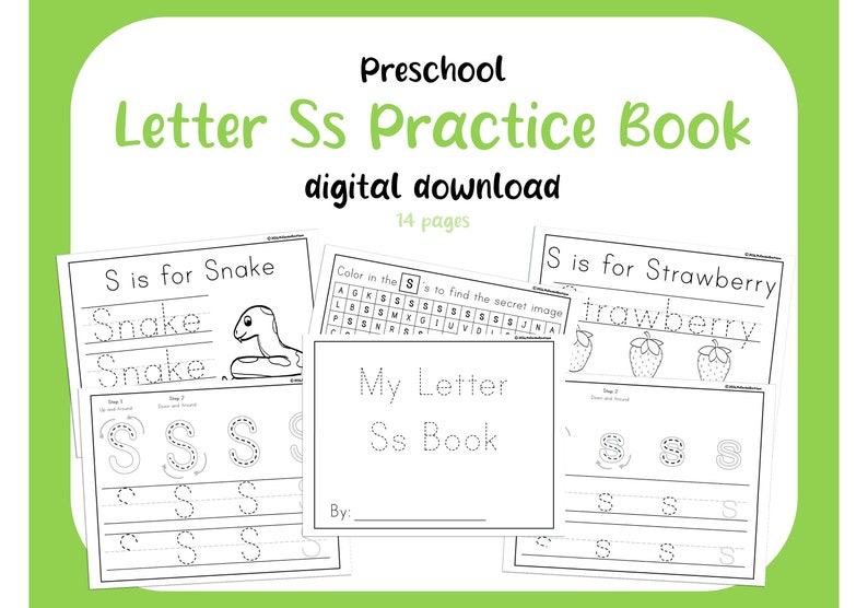 Letter Ss Practice Book - Etsy