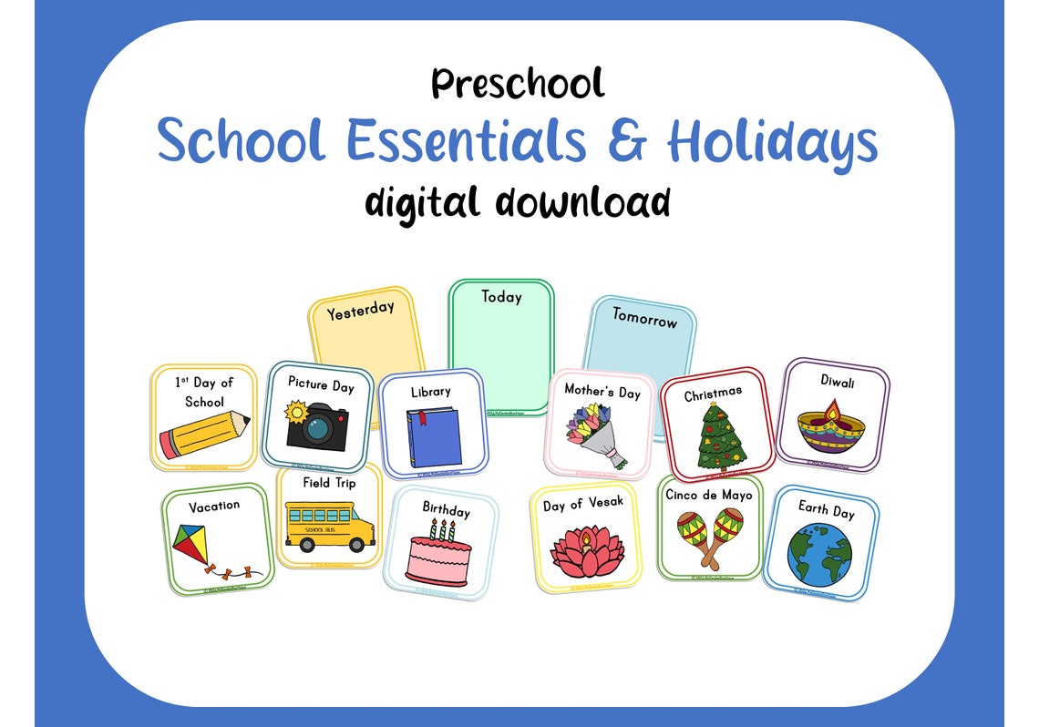 School Essentials & Holiday Calendar Pieces - Etsy