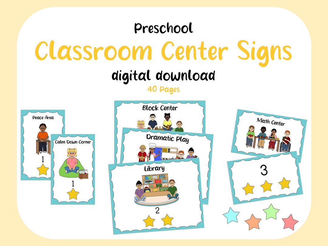 Classroom Center Signs - Etsy