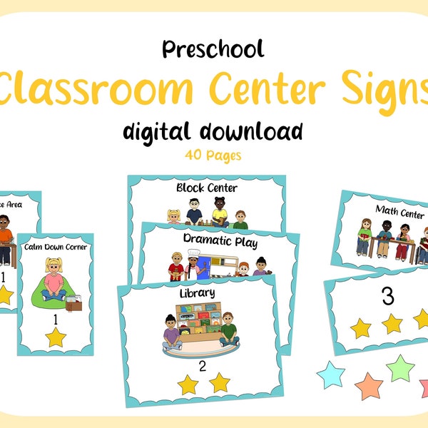 Classroom Center Signs - Etsy