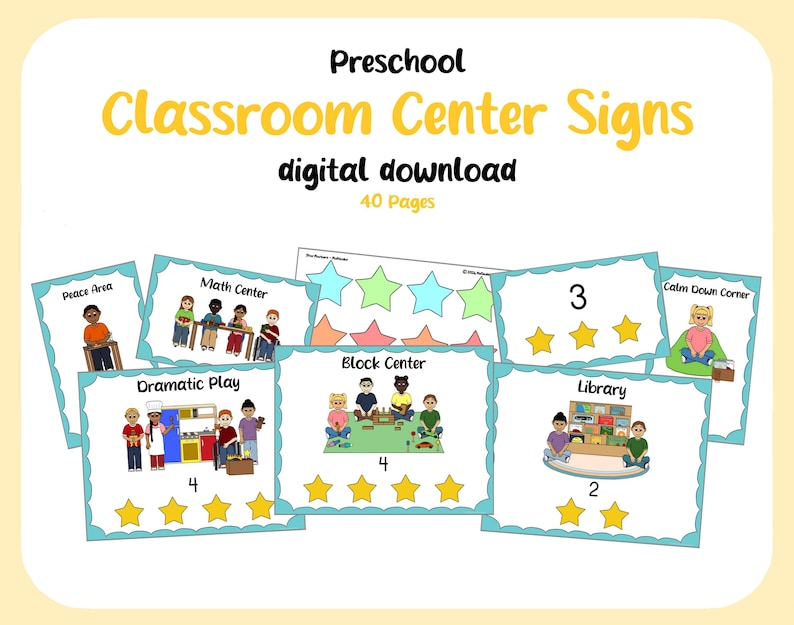 Classroom Center Signs - Etsy