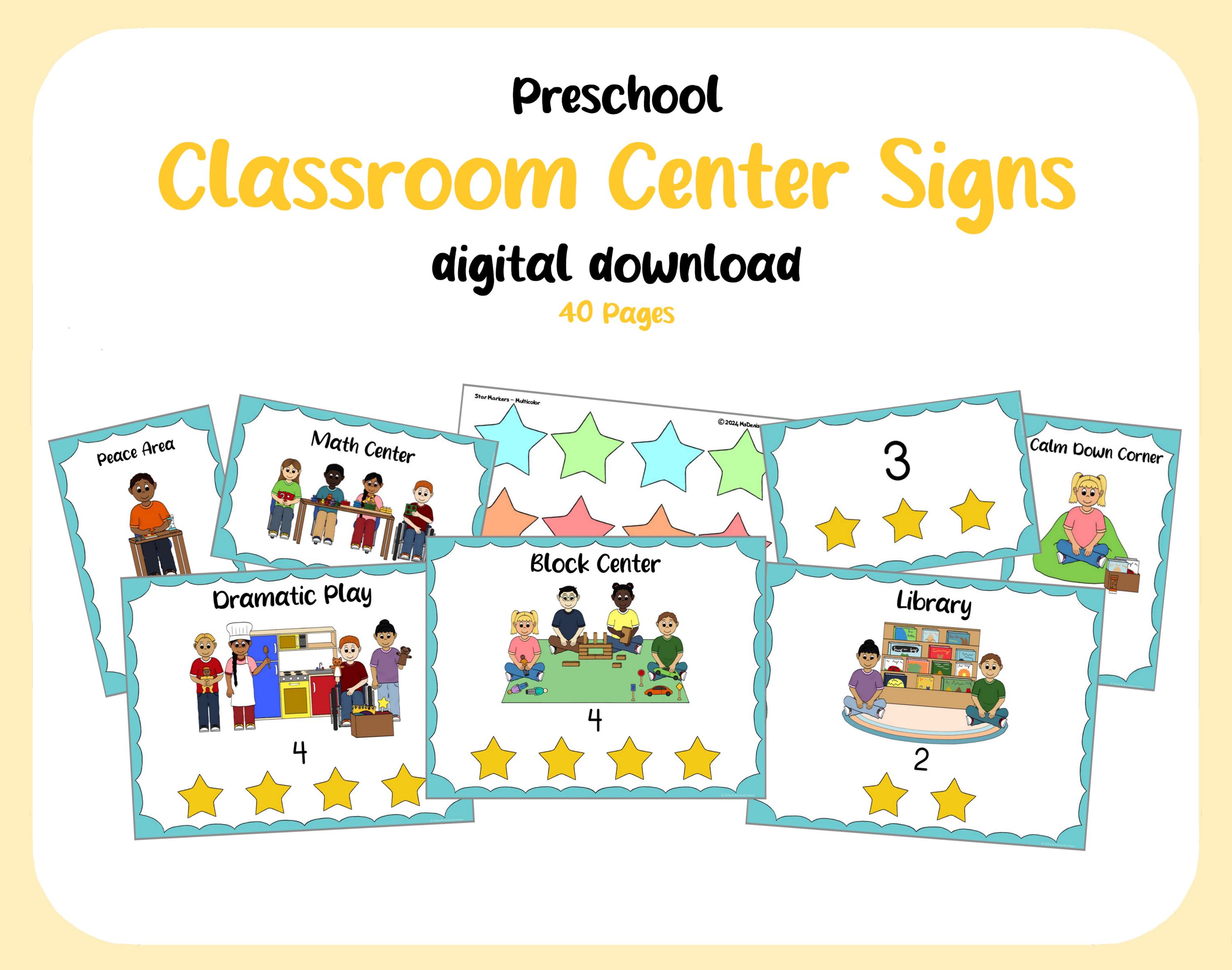 Classroom Center Signs - Etsy