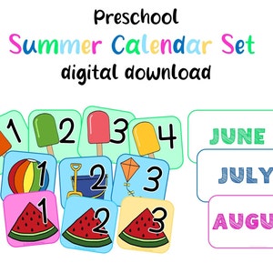 Summer Calendar Piece Set - Etsy