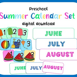 Summer Calendar Piece Set - Etsy