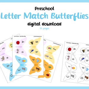 Letter Match Butterfly Set | Preschool | Literacy | - Etsy