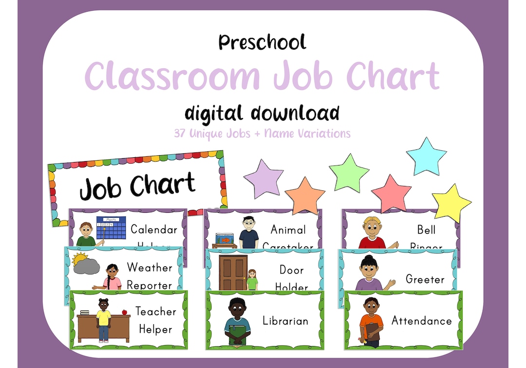 Classroom Job Chart - Etsy