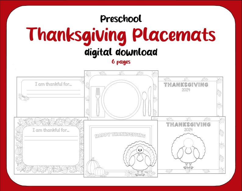 Thanksgiving Placemats - Etsy