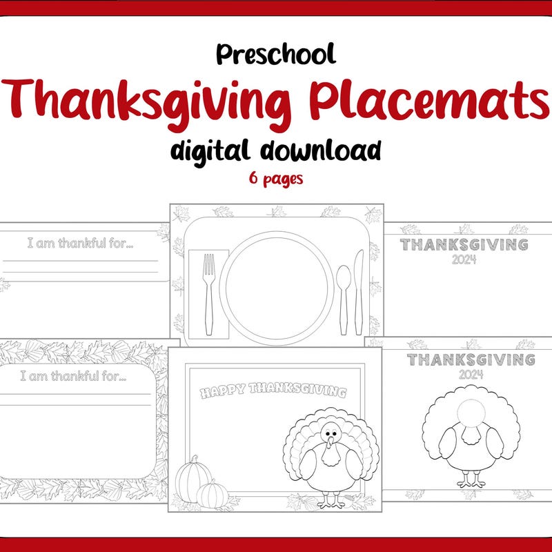 Thanksgiving Placemat - Etsy