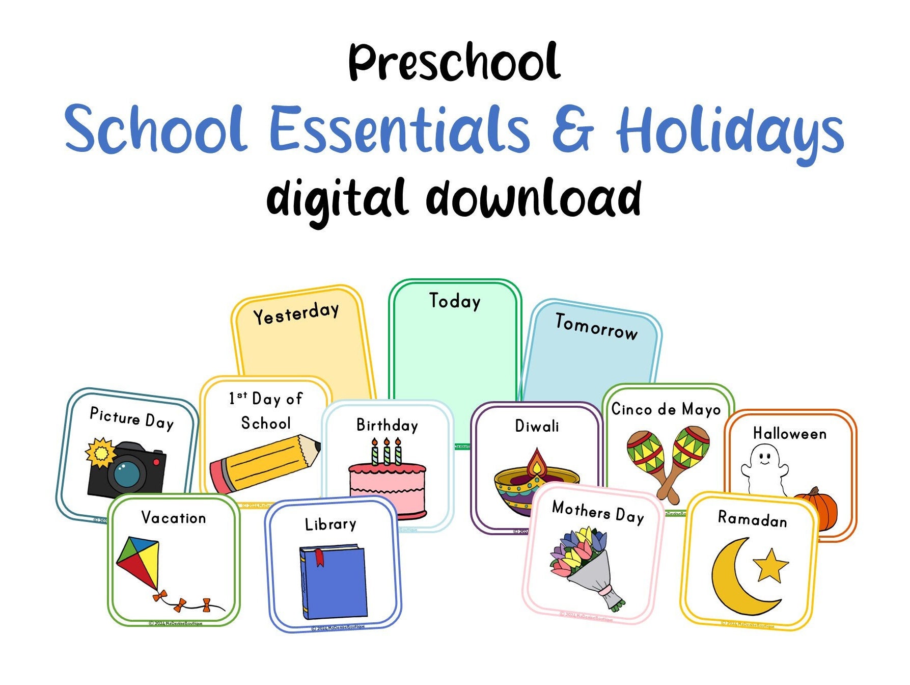 School Essentials & Holiday Calendar Pieces - Etsy