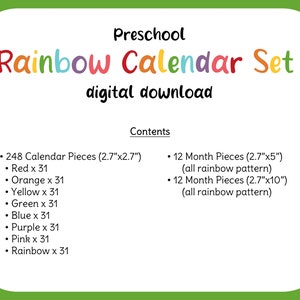 Mix N' Match Rainbow Calendar Set - Etsy
