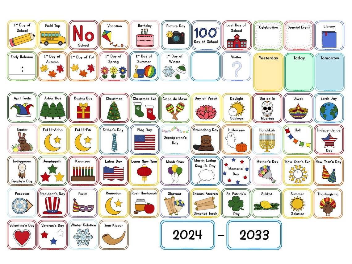 School Essentials & Holiday Calendar Pieces - Etsy