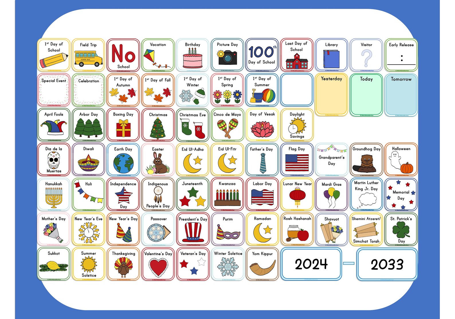 School Essentials & Holiday Calendar Pieces - Etsy