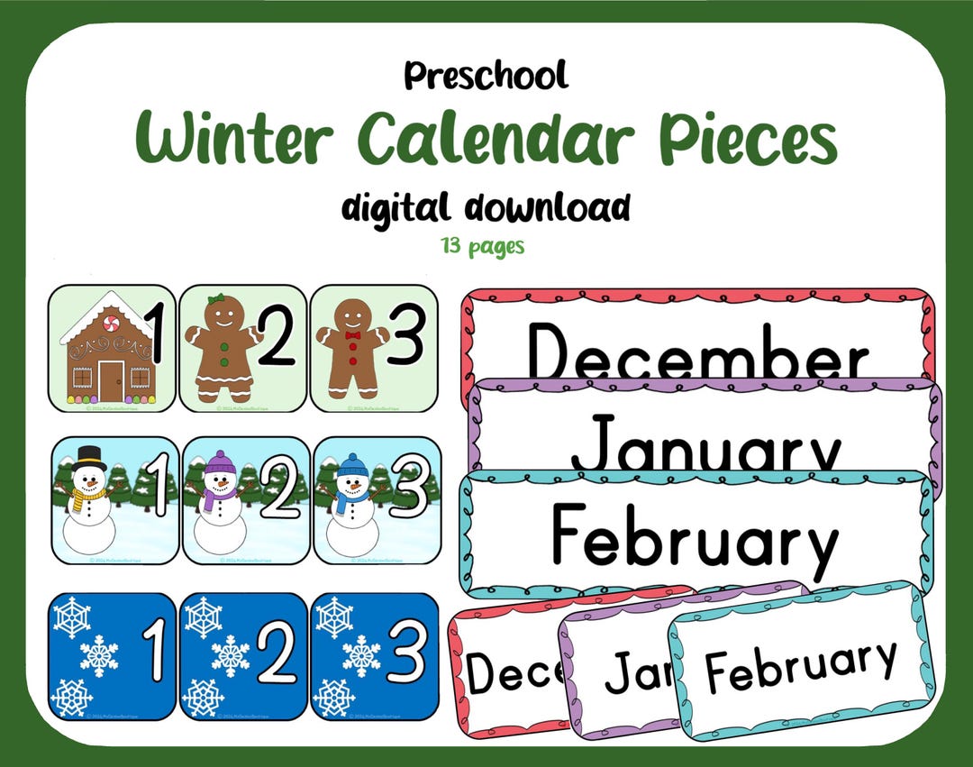 Winter Classroom Calendar Set - Etsy
