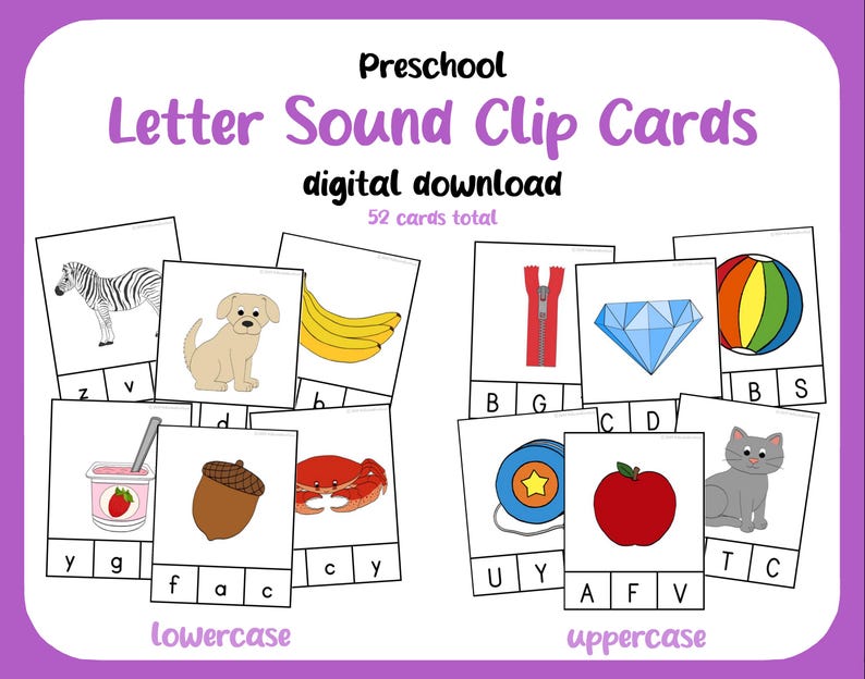 Letter Sound Clip Cards - Etsy