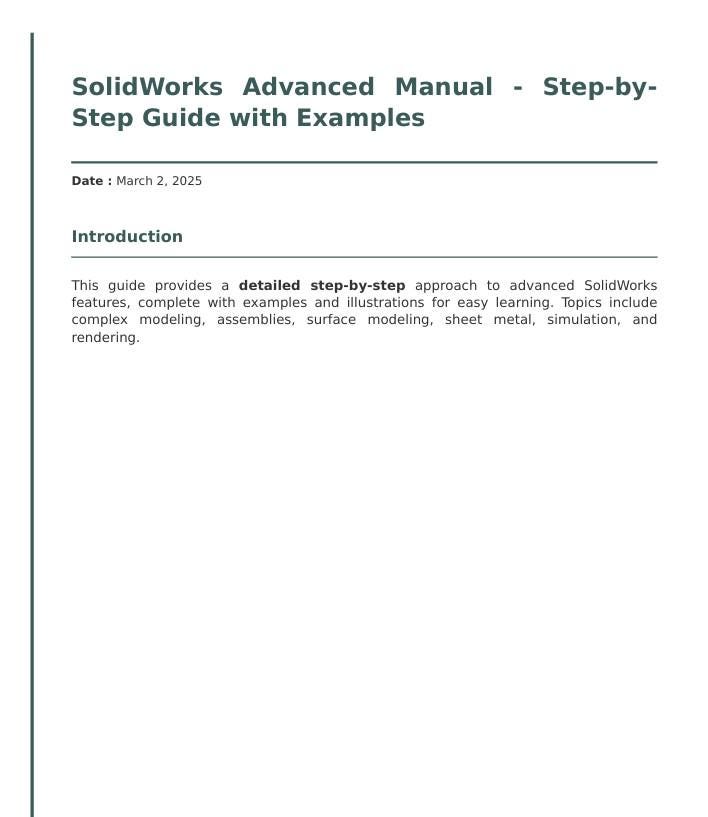 Solidworks Beginner Guide | Learn Solidworks Step-by-step | Tutorial PDF - Etsy