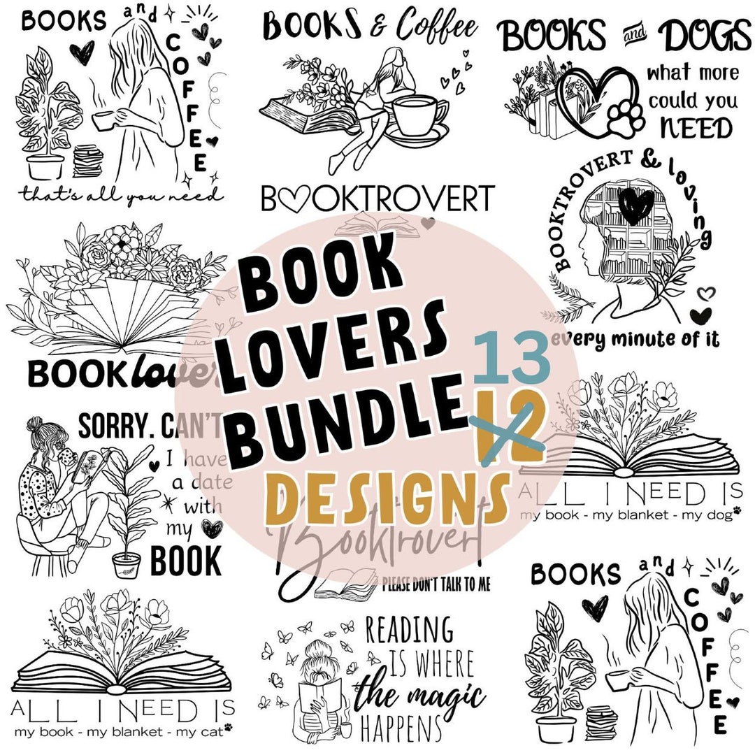 Book Design Bundle Books and Coffee Design T-shirt Design Coffee Bundle ...