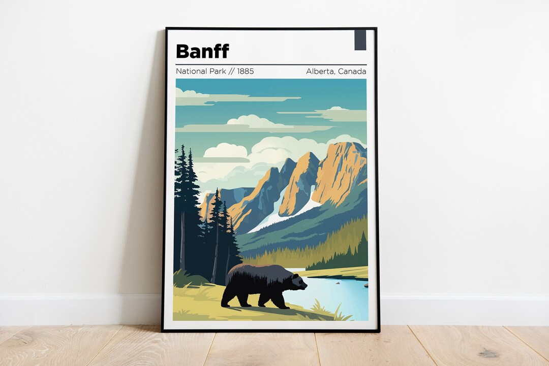 Banff National Park Travel Poster, Banff Canada Wall Art Print, Banff ...