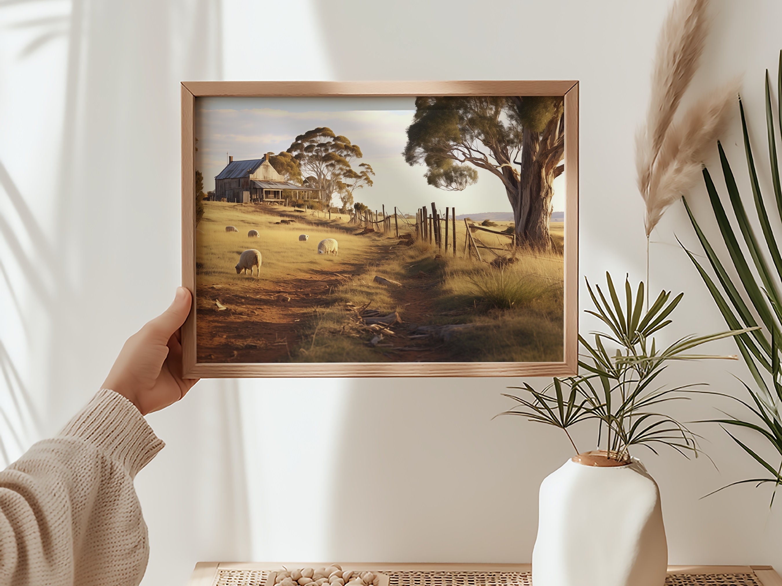 Vintage Outback Homestead Digital Wall Art, Rustic Country Home Decor ...