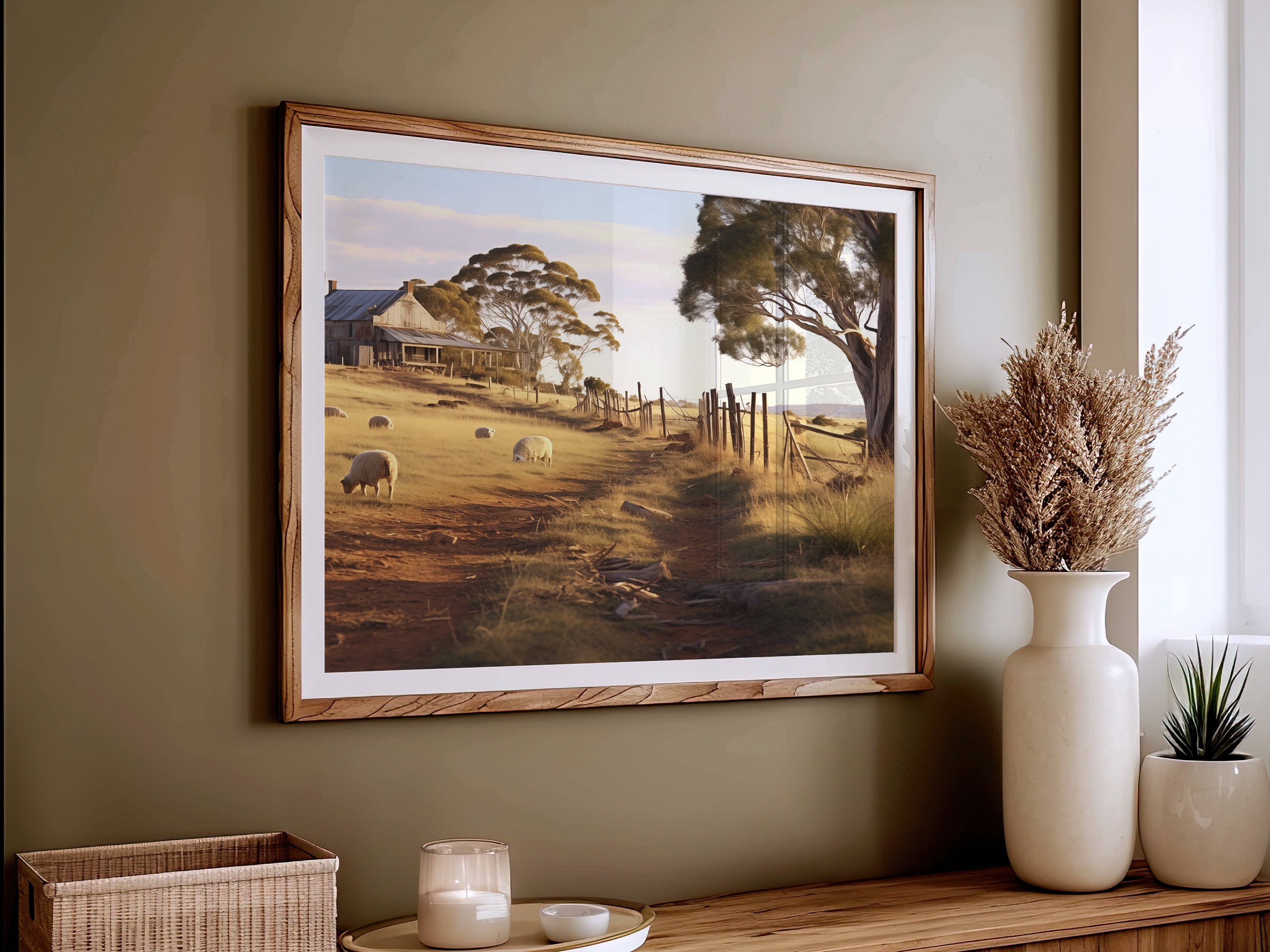 Vintage Outback Homestead Digital Wall Art, Rustic Country Home Decor ...