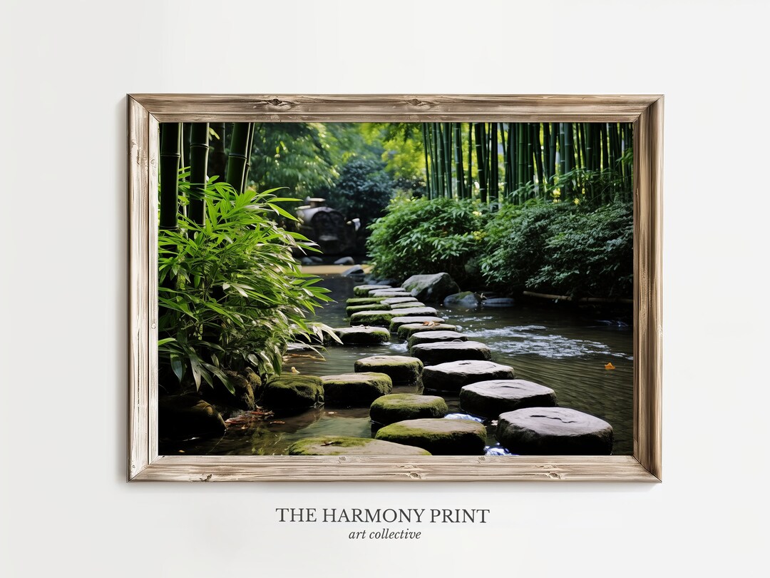 PRINTABLE Rock Pathway Surrounded With Bamboo Print, Japanese Style ...