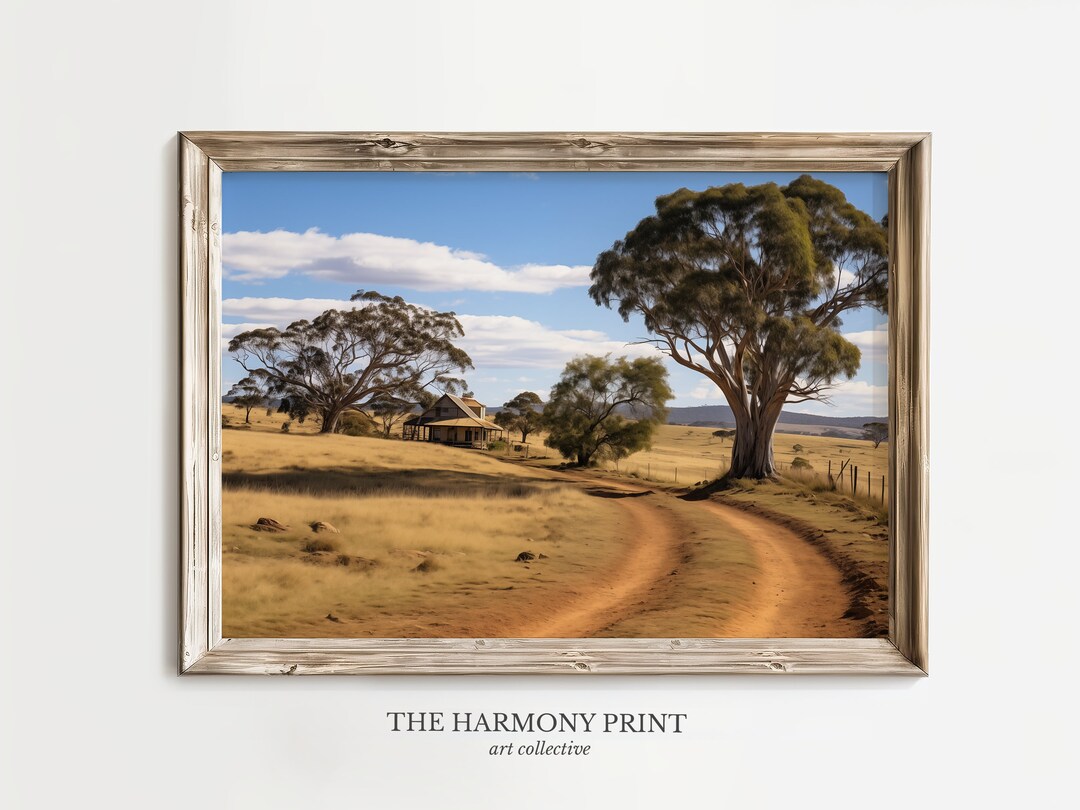 Outback Art Featuring Rustic Decor and Eucalyptus Print, Australian ...