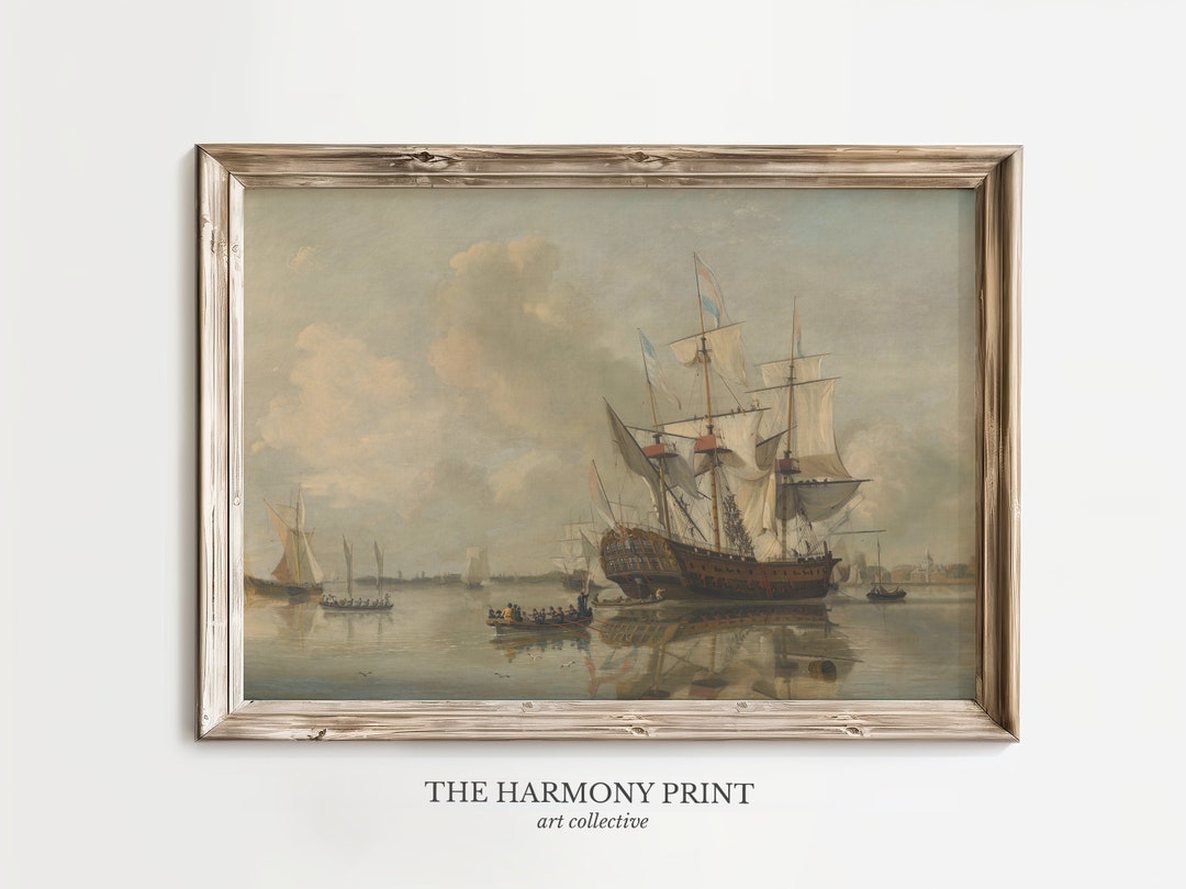 Rotterdam Print, Nicolaas Baur Art, Nautical Decor, Coastal Art, Beach ...