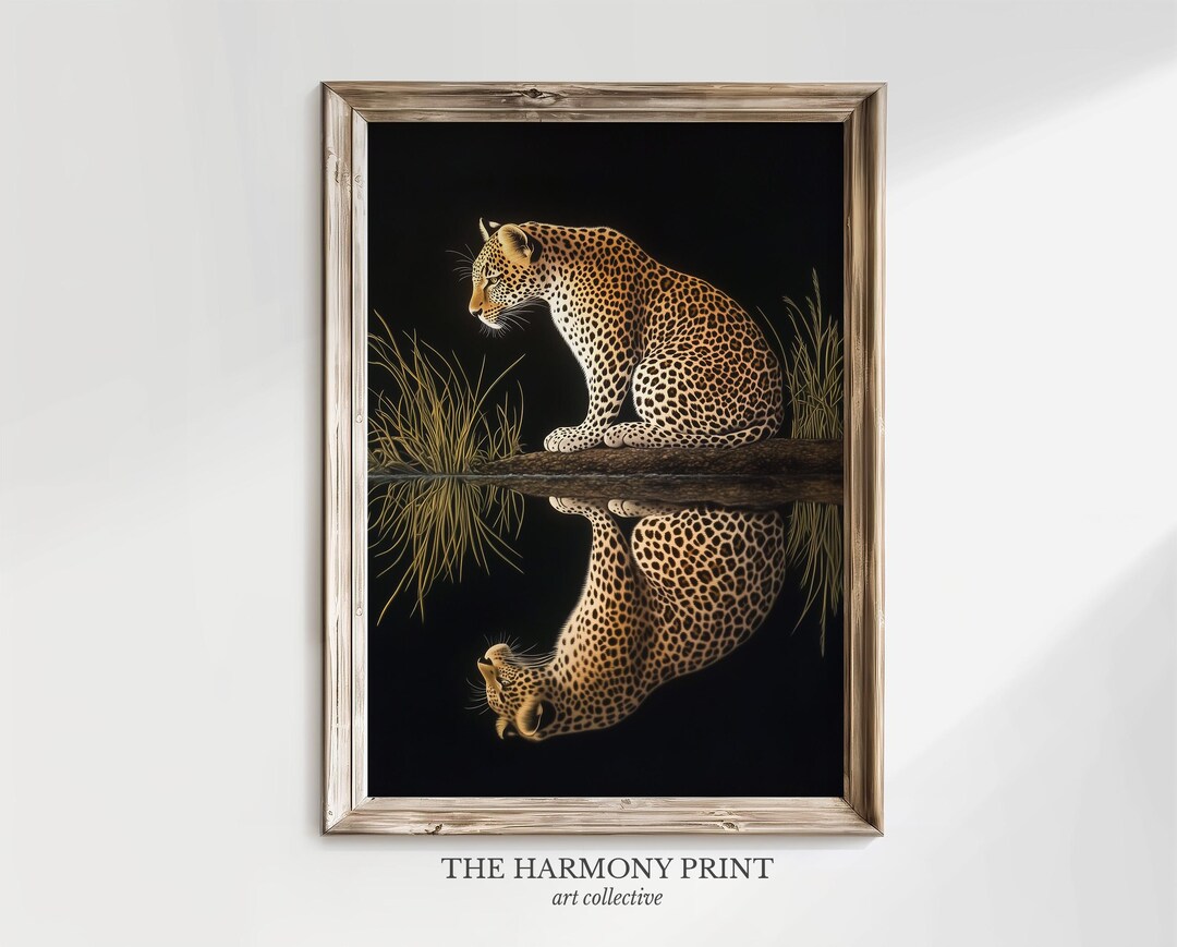 Leopard Wall Art, Wildlife Print, Big Cat Artwork, Modern Animal Art ...