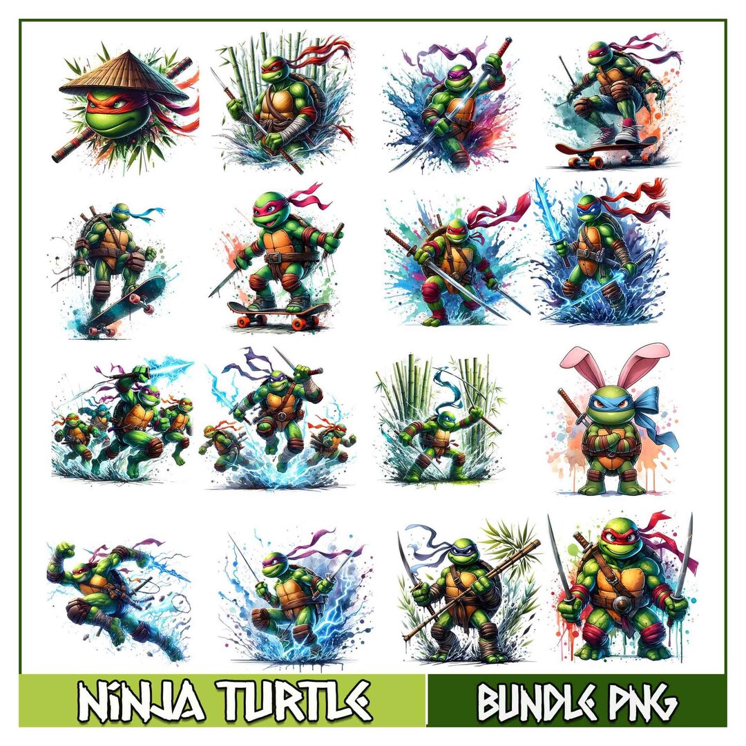 Ninja Turtle Splash Png Bundles, Tmnt Png Files, Teenage Mutant Ninja ...