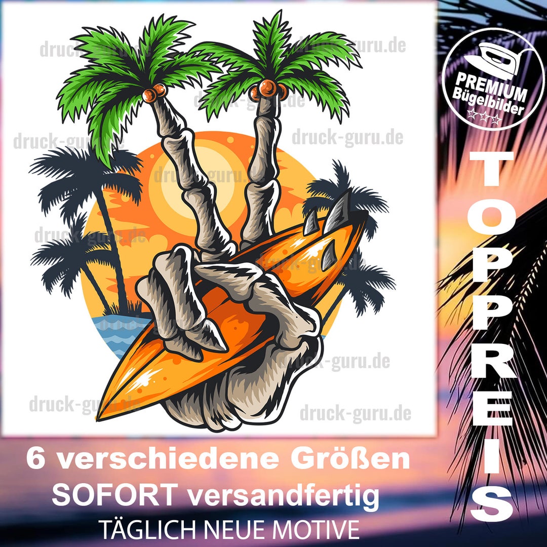 Iron-on Picture palm Tree Board Summer Holidays Vacation Children - Etsy