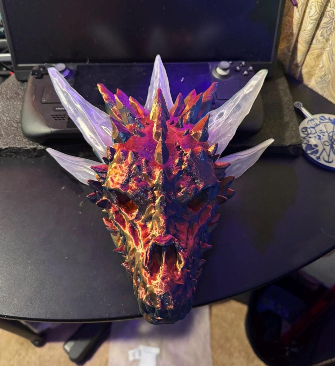 Crystal Ember Dragon Skull Wall Art 3D Print LIMITED EDITION Fantasy ...