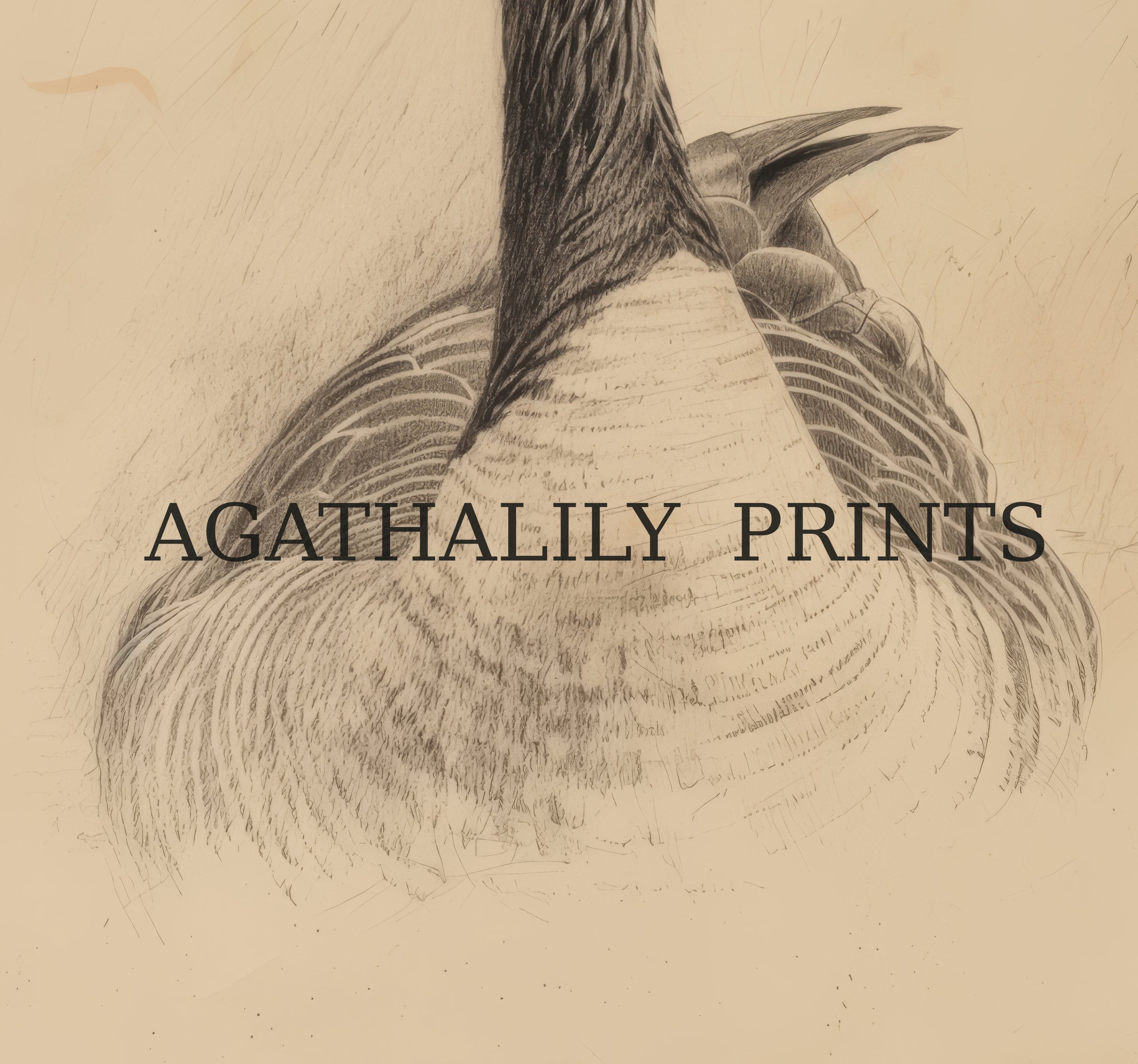 PRINTABLE Fall Duck Sketch Neutral French Country Art Print Minimalist ...