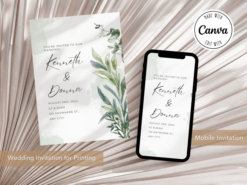 Personalized Digital Wedding Invitation, Online Invitation Template ...