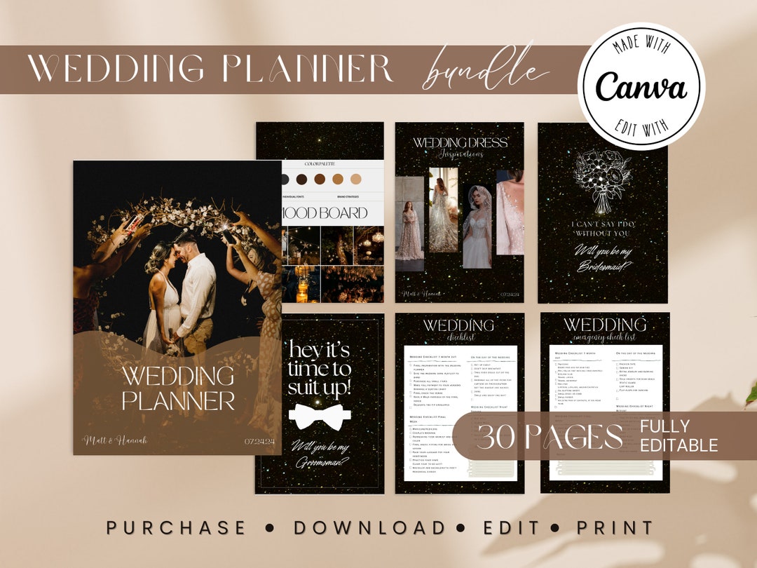 Personalized Wedding Planner Printable, 30 Pages Printable Wedding ...