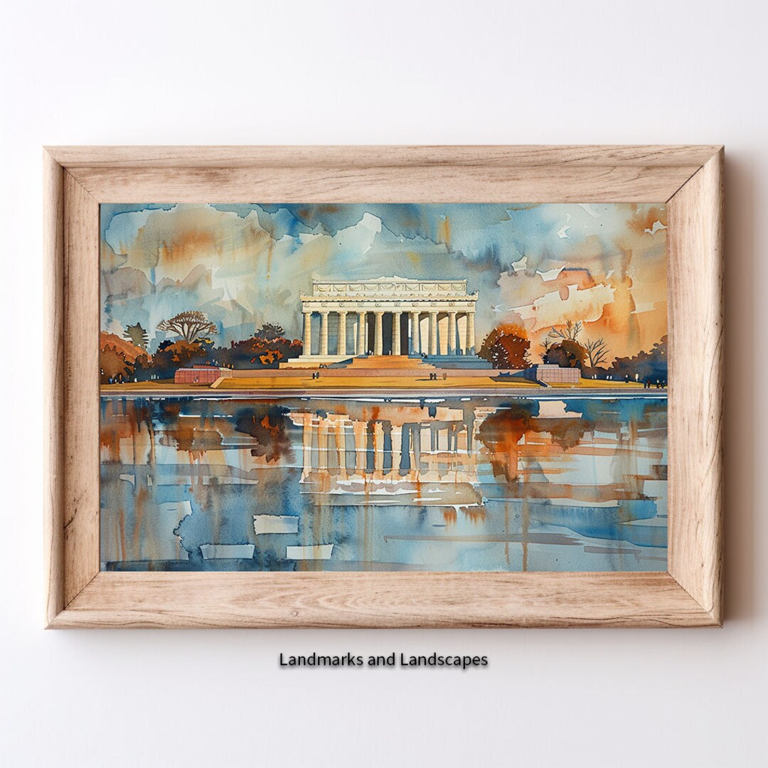 Lincoln Memorial | PRINTABLE Digital Downloadable Print | Landmarks and ...