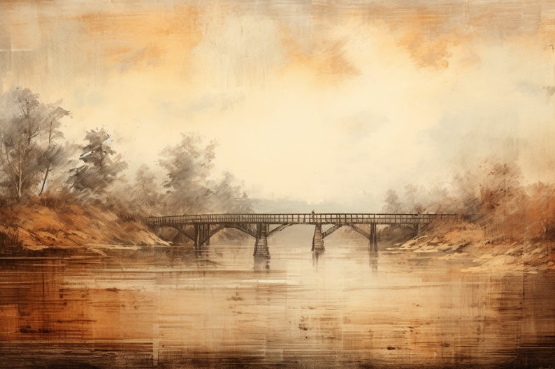 The Old Bridge PRINTABLE Digital Downloadable Print Landmarks and ...