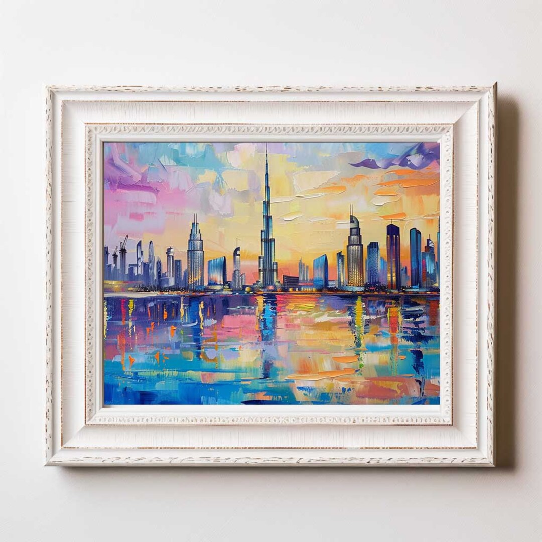 Dubai Skyline | PRINTABLE Digital Downloadable Print | Landmarks and ...