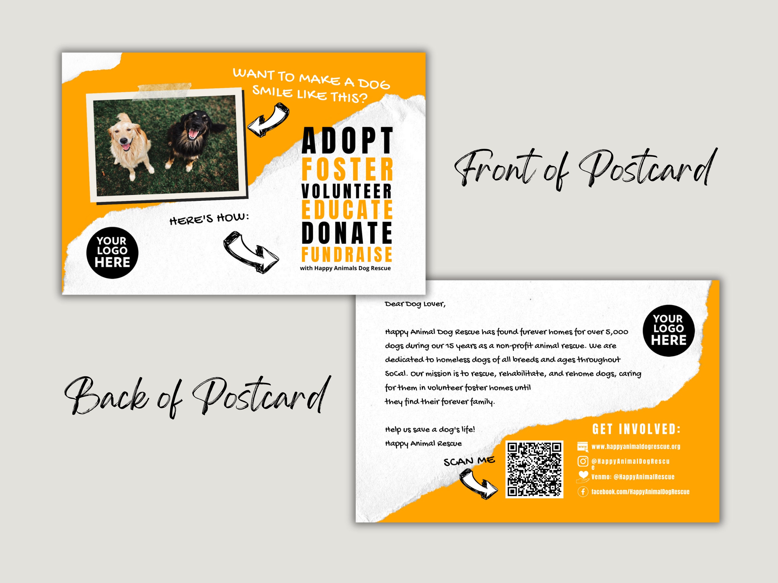 Editable Postcard & Flyer Template for Canva | Non-profit Marketing ...