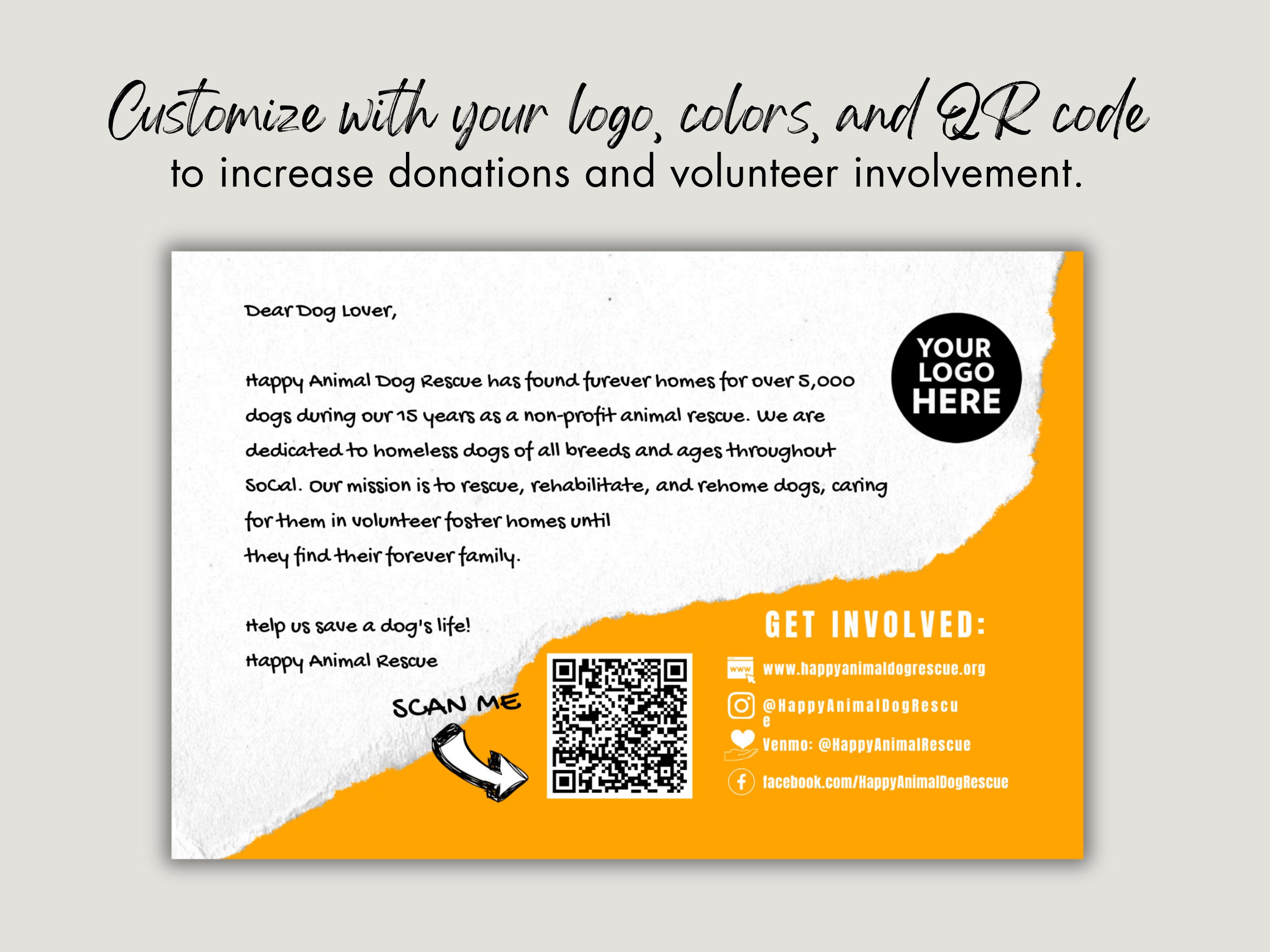 Editable Postcard & Flyer Template for Canva | Non-profit Marketing ...