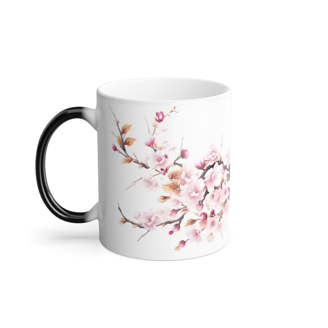 Pink Cherry Blossom 11oz Mug, Sakura Pottery Mug, Cherry Blossom Pink ...