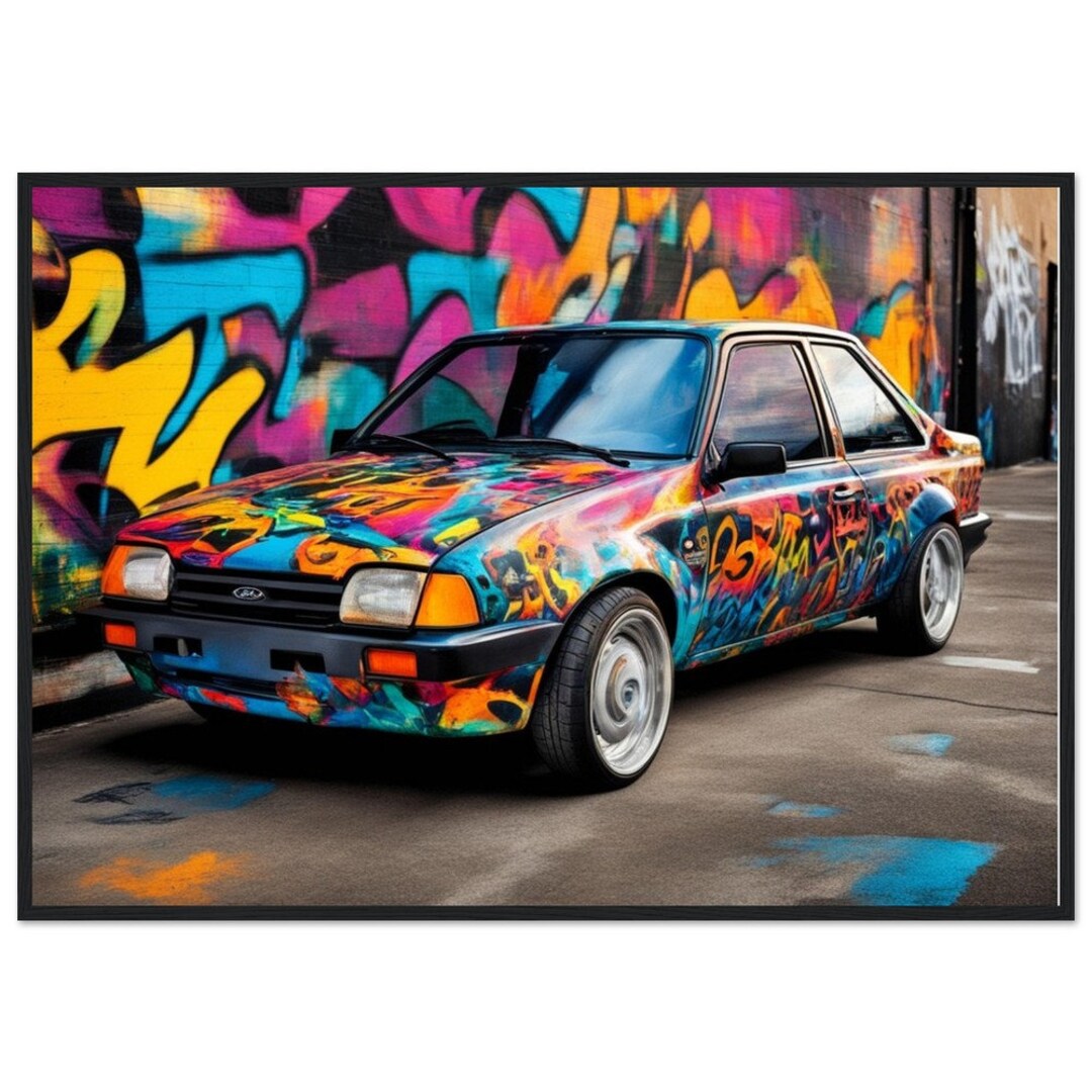 Original 1990's Ford Escort Street Art wall Art Framed Poster HD 3 ...
