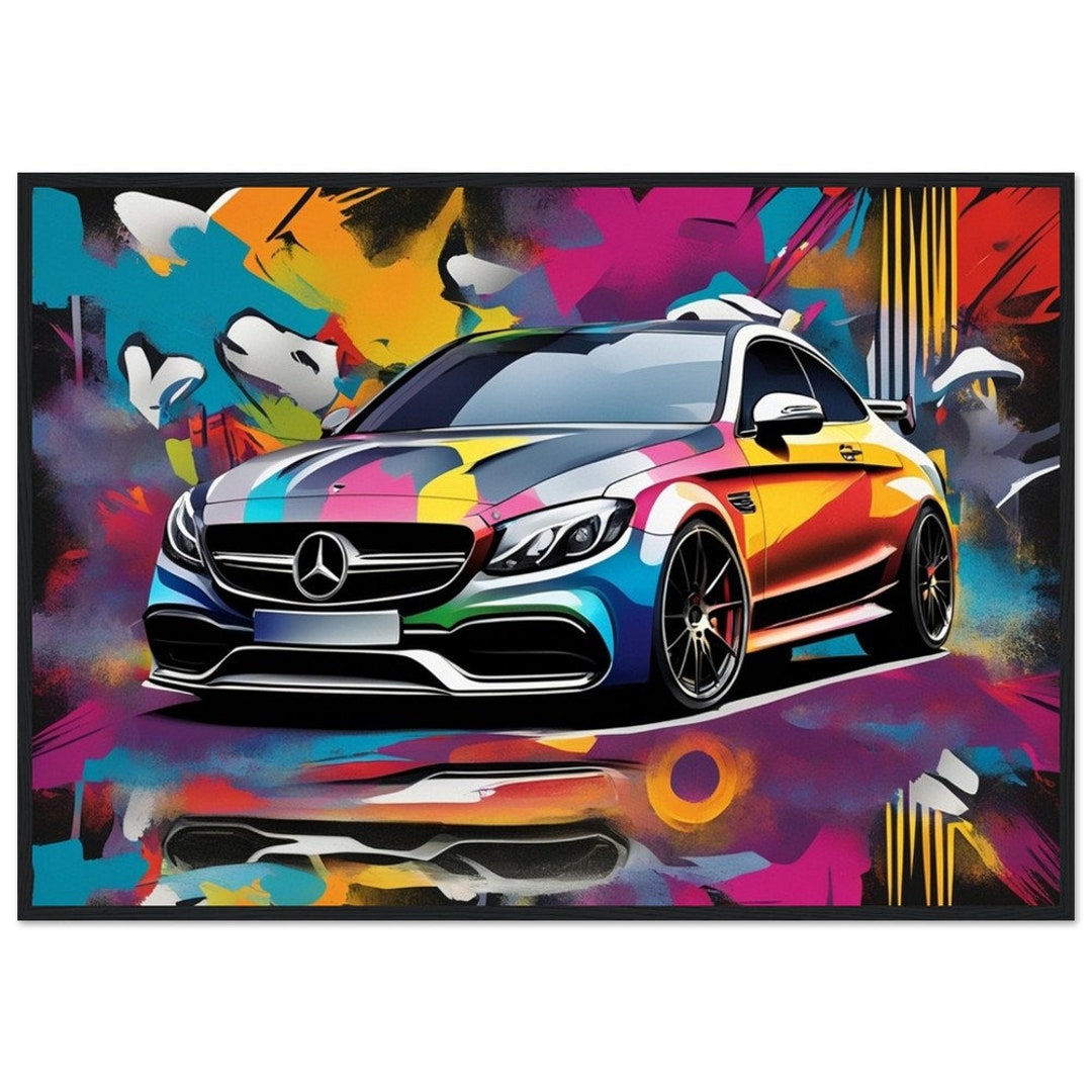 Original Mercedes C63 Street Art wall Art Framed Poster HD 3 Sizes to ...