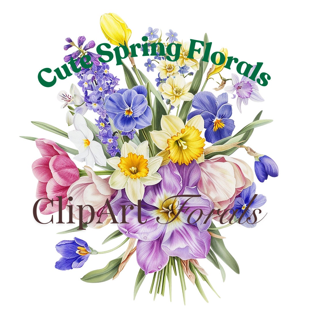 Spring Floral Clipart, Pale Pink Flower Bunches (digital Download) - Etsy