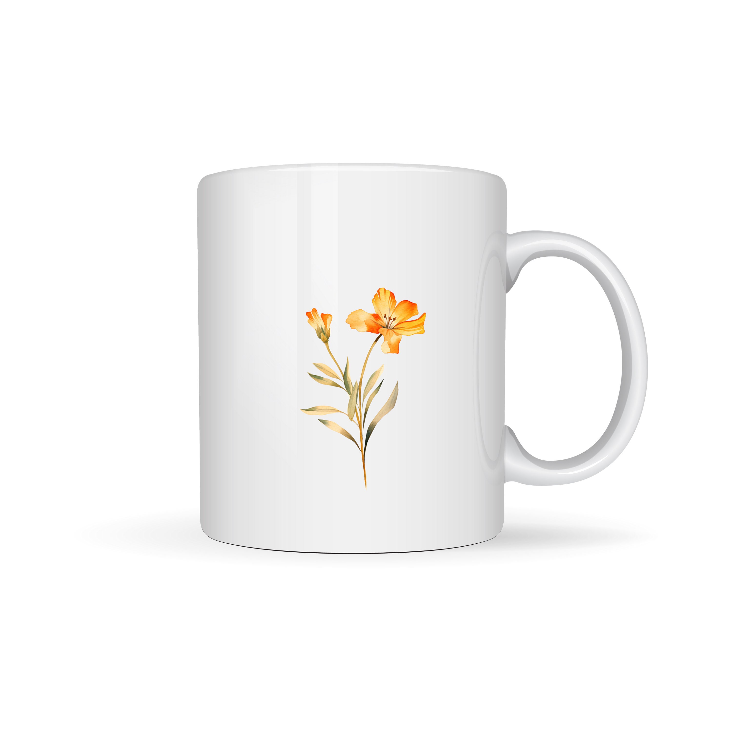 Beautiful Orange Watercolor Floral Clipart Set - for Wedding Cards ...