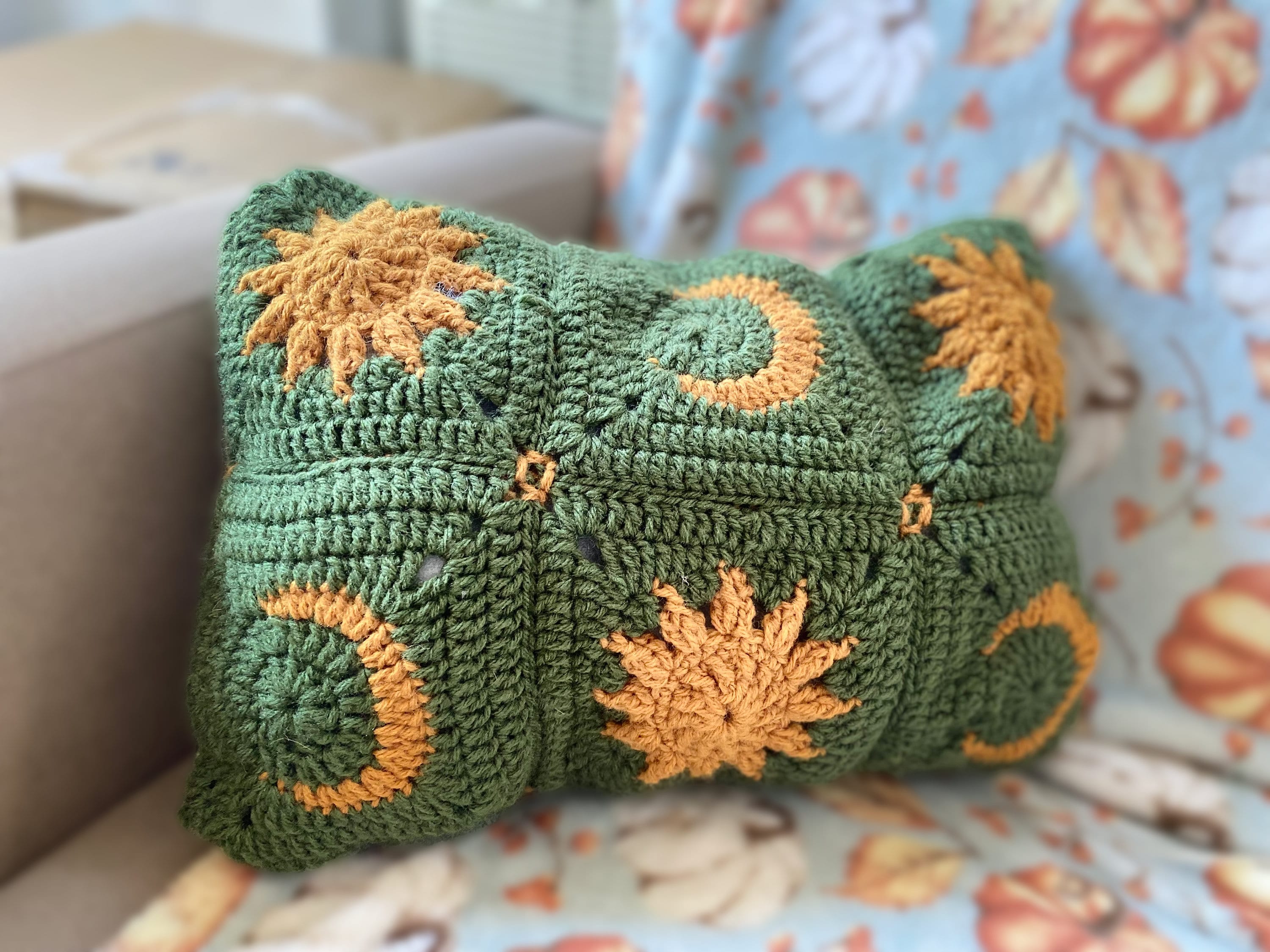 Sun and Moon Celestial Crochet Pillow Pattern – Mustard Yellow and ...